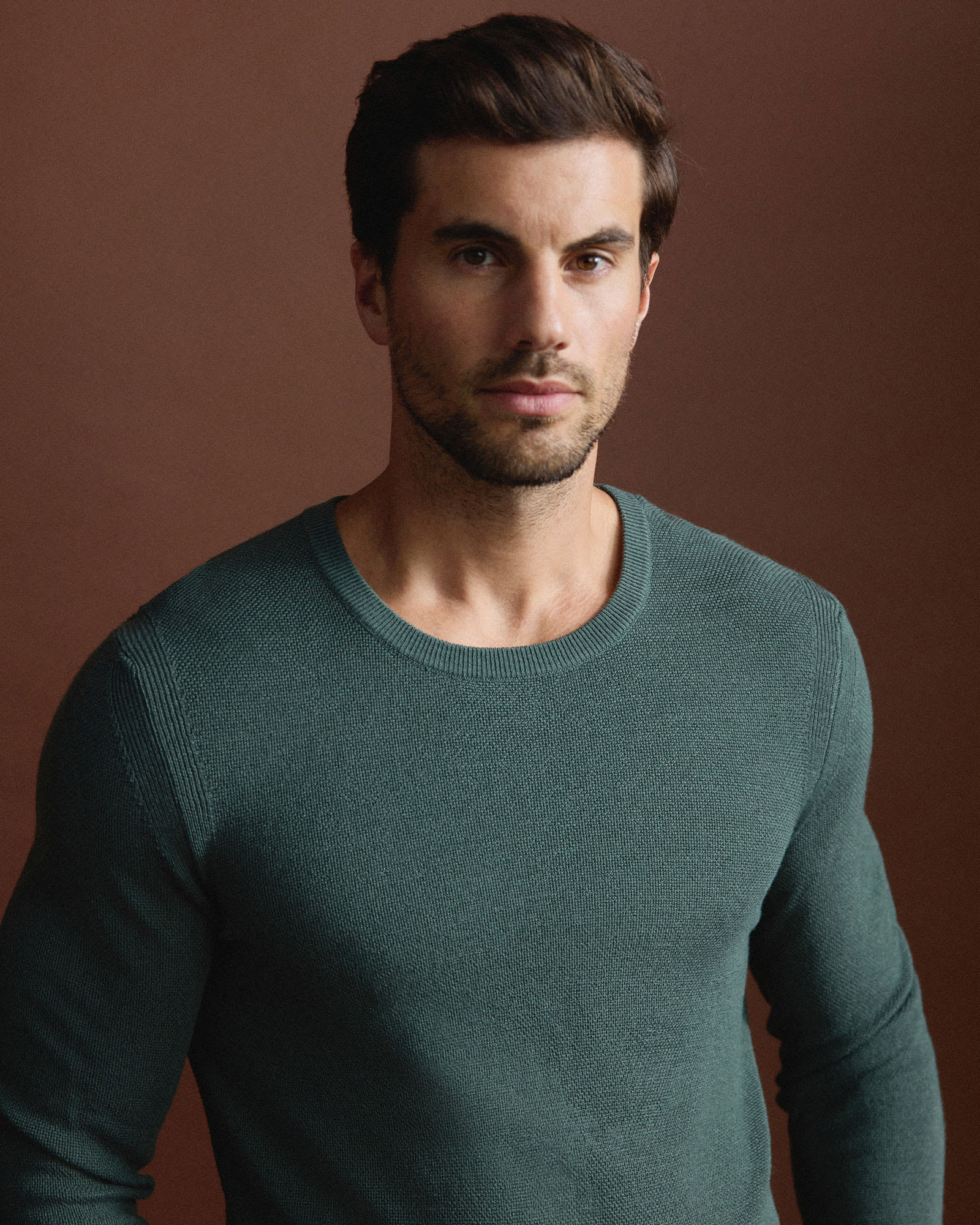 Samuel Wool Blend Crew Knit in Petrol - SABA