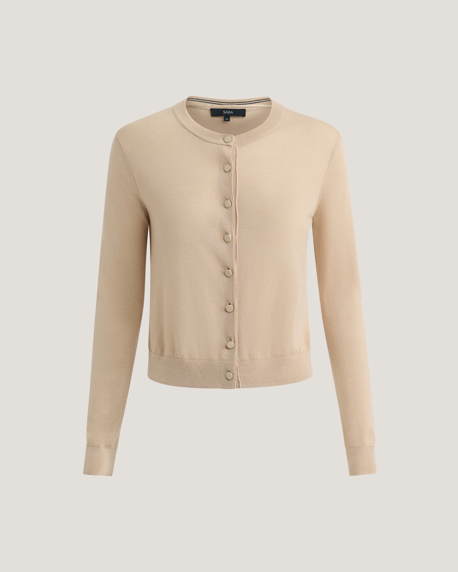 Samiah Silk Blend Cardi in Beige - SABA